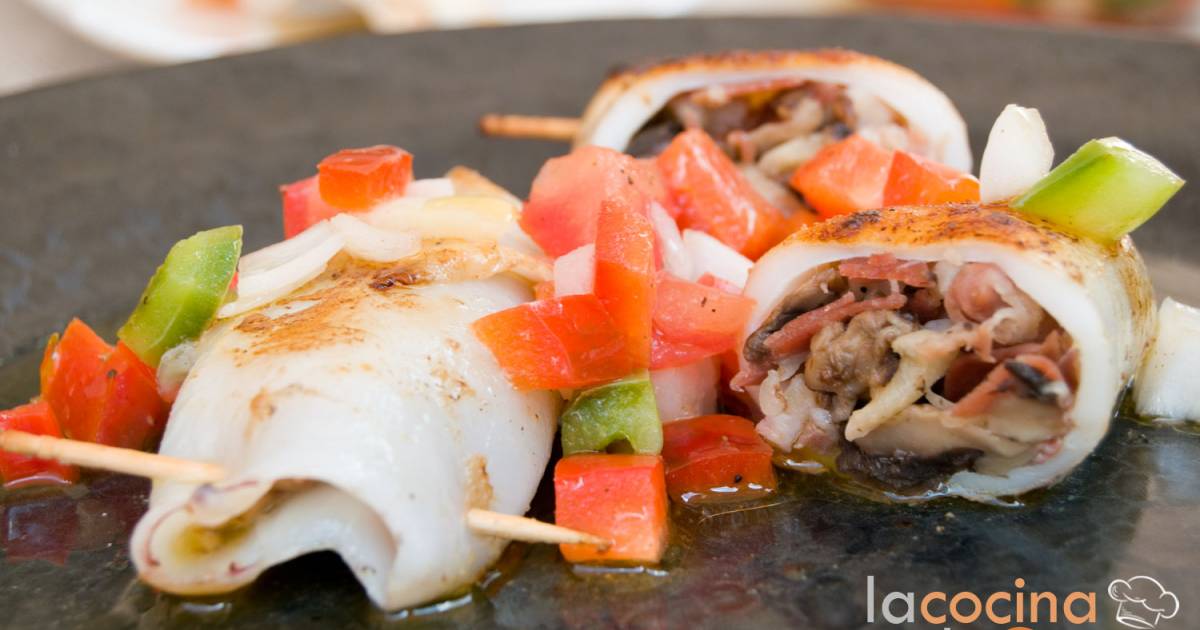 Calamares rellenos con vinagreta templada | Cocina y recetas fáciles